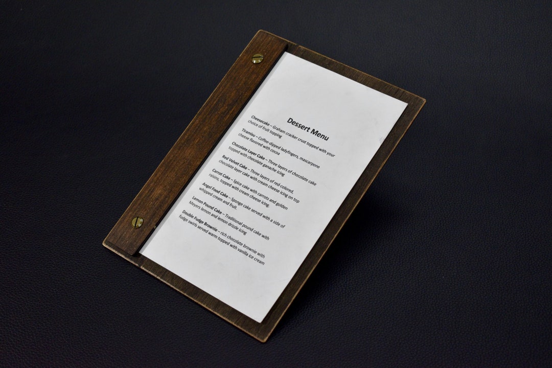 Slim Wood-side-clip Menu Board, Custom Wood Menu Board, Vertical Wooden ...