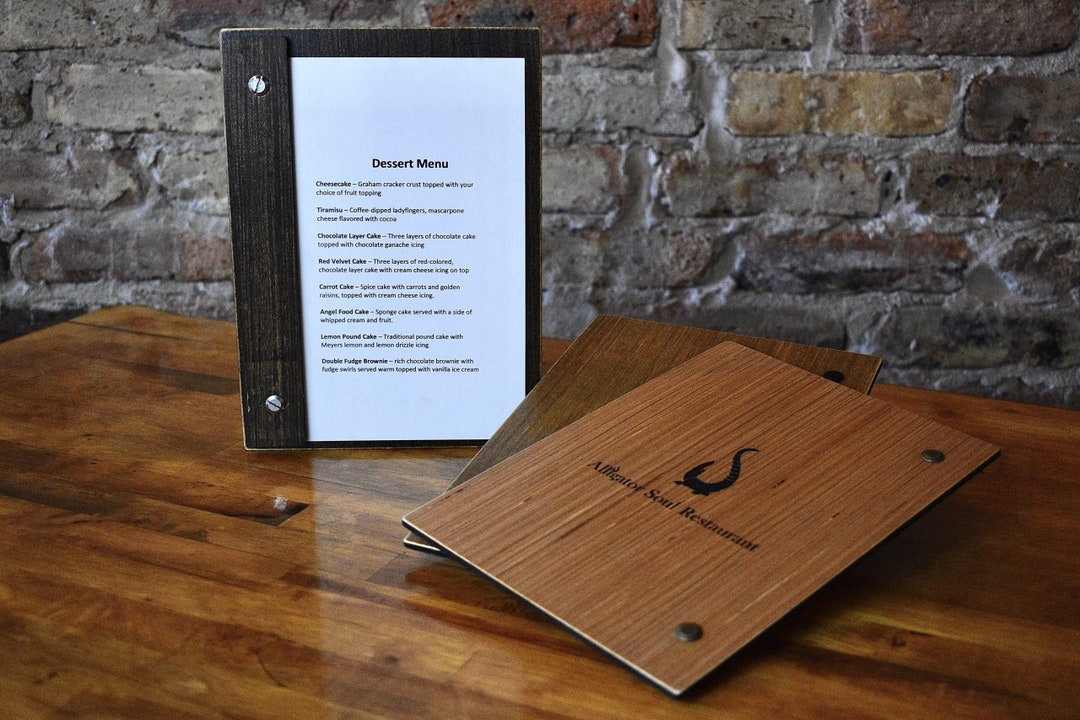 Custom Wood Menu Board With Side Clip - Etsy