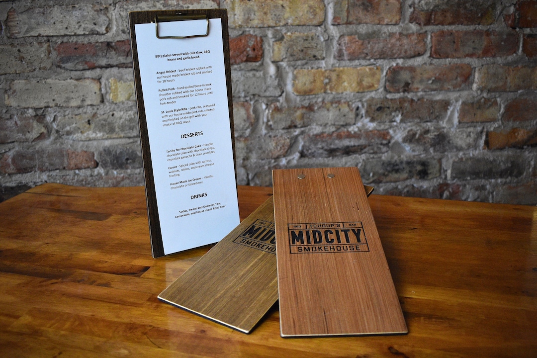 Custom Wood Menu Board With Metal Clip: Restaurant Menu Holder - Etsy