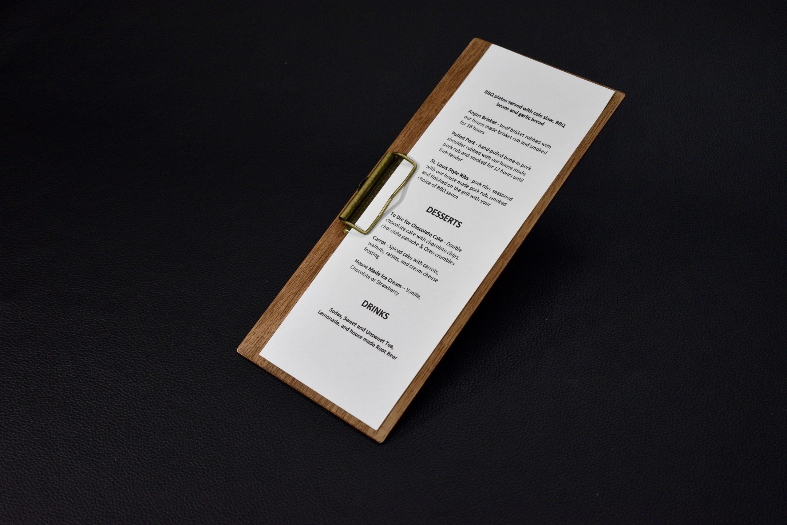 Slim Metal Side-clip Menu Board, Wood Menu Clip Board, Custom Wood Menu ...