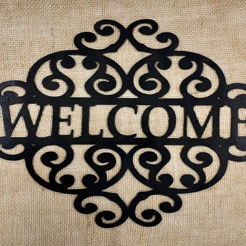 Welcome Sign Metal Wall Art Metal Sign Wall Decor - Etsy