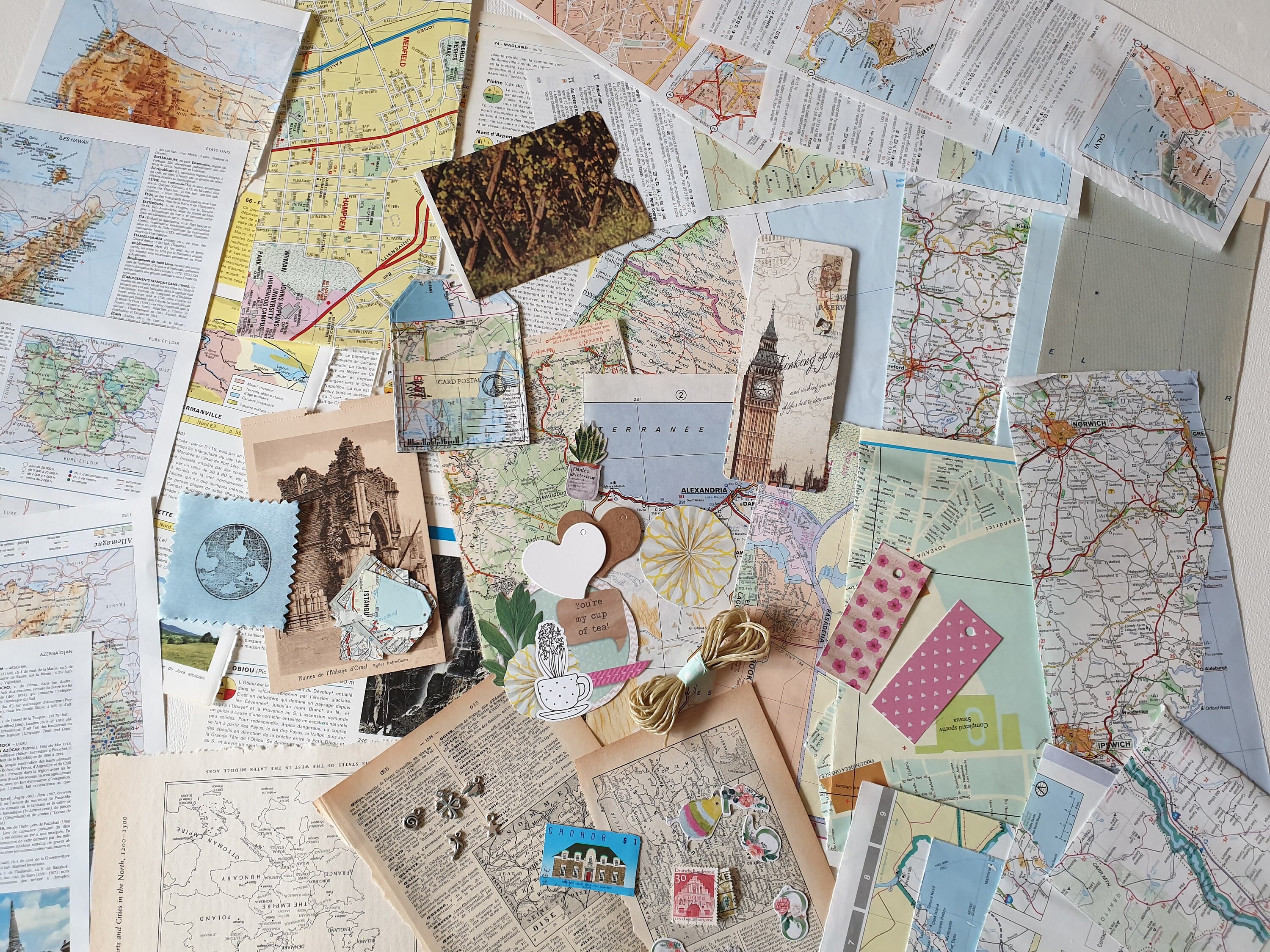 Paper, Party & Kids Junk Journal Paperie Vintage Tourist Travel Maps ...