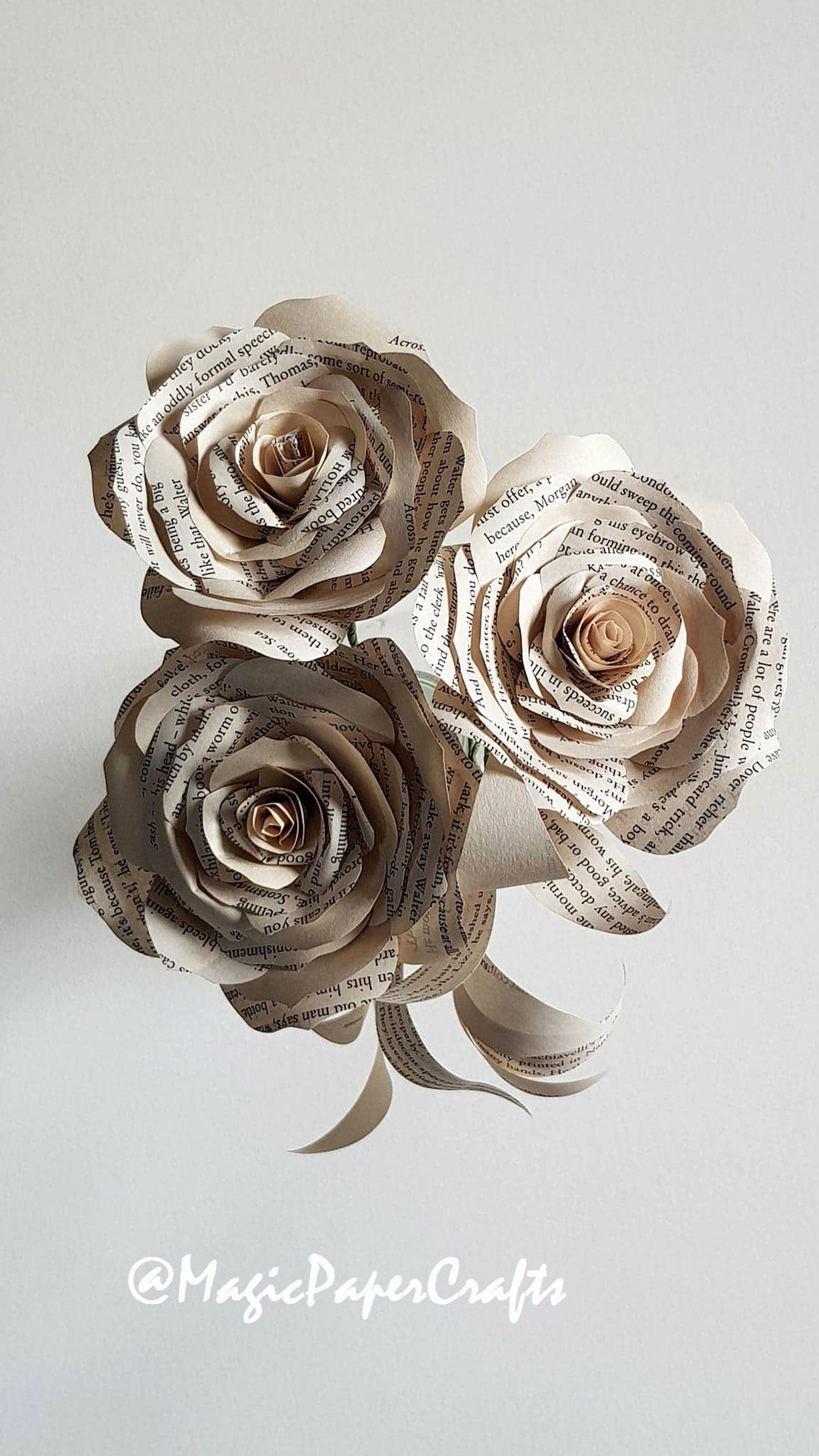 Book Paper Flowers Vintage Wedding Decor Book Lovers Flower | Etsy
