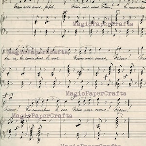 Vintage Handwritten Musical Notes, Digital Kit of 4 A4 Printable ...