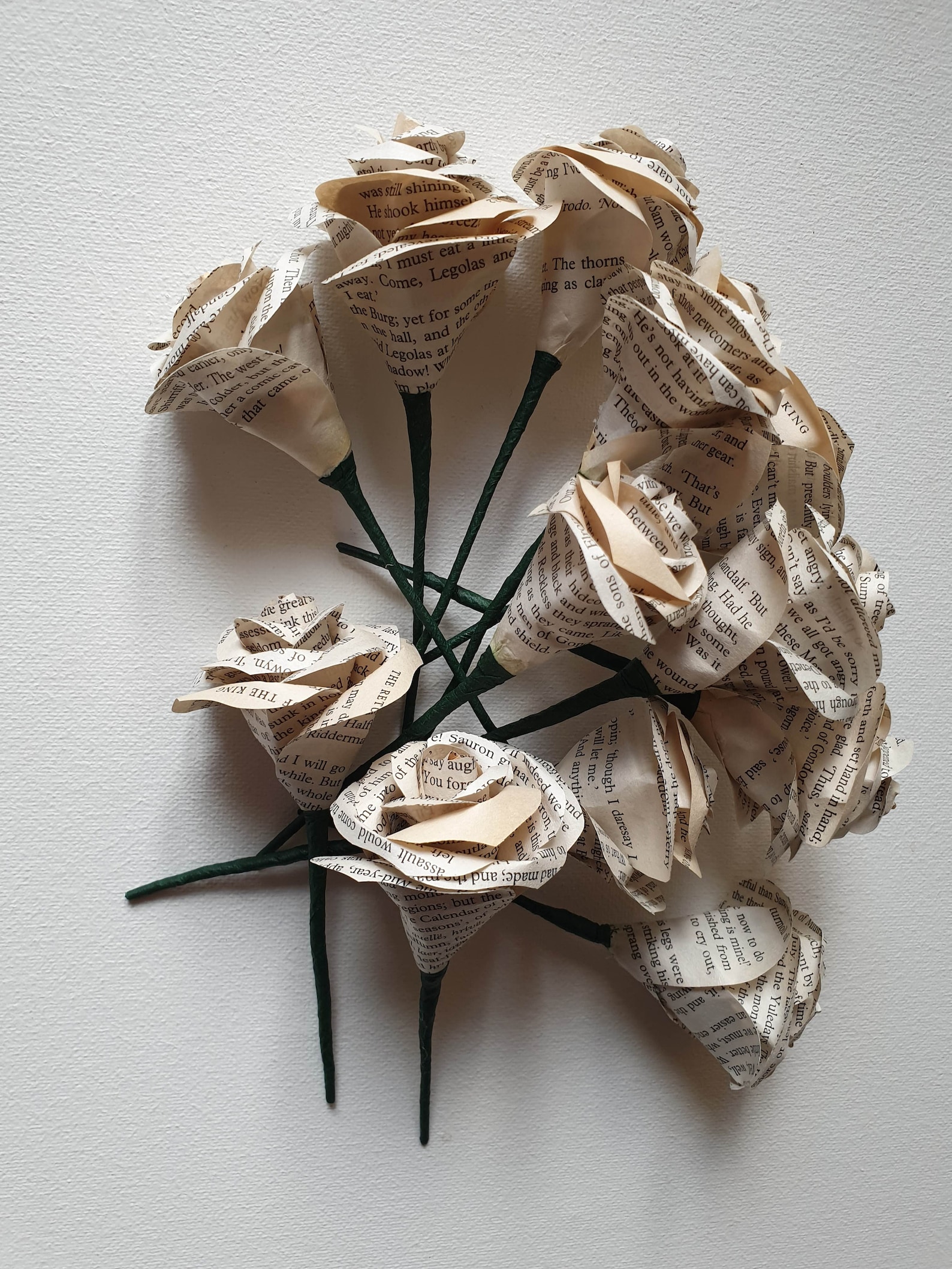 Book pages mini flowers SET of 10 FLOWERS book pages | Etsy