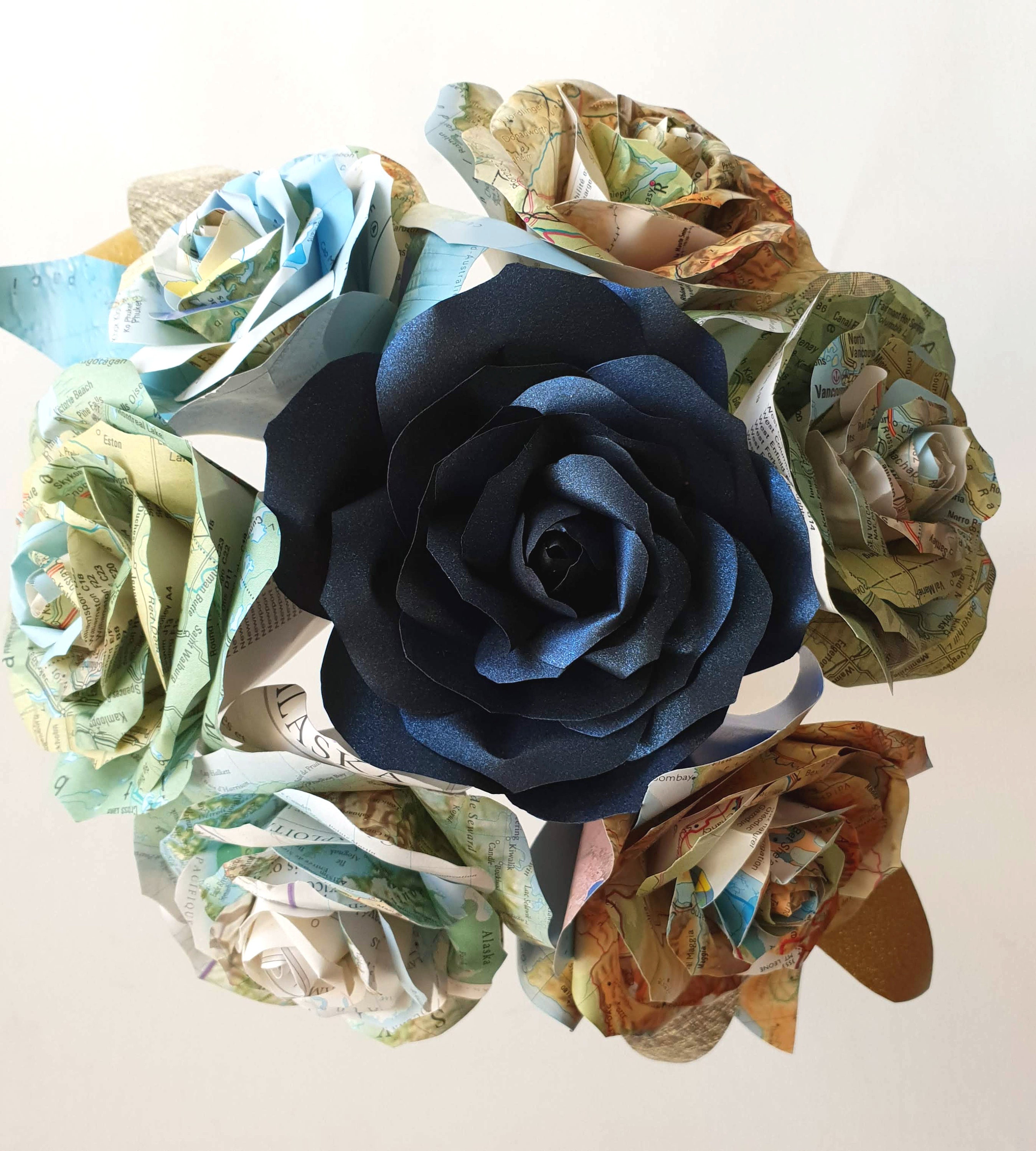 Travel Maps Flowers Bouquet CUSTOM ORDER/COLOURS Maps Page - Etsy