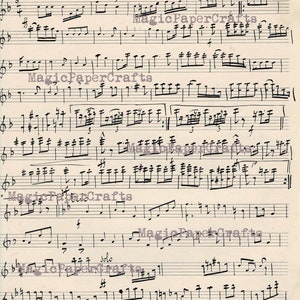 Vintage Handwritten Musical Notes, Digital Kit of 4 A4 Printable ...