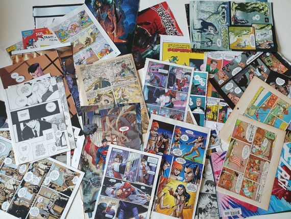 Comic book pages for Junk Journal Pen Pal Mail Art Snail | Etsy