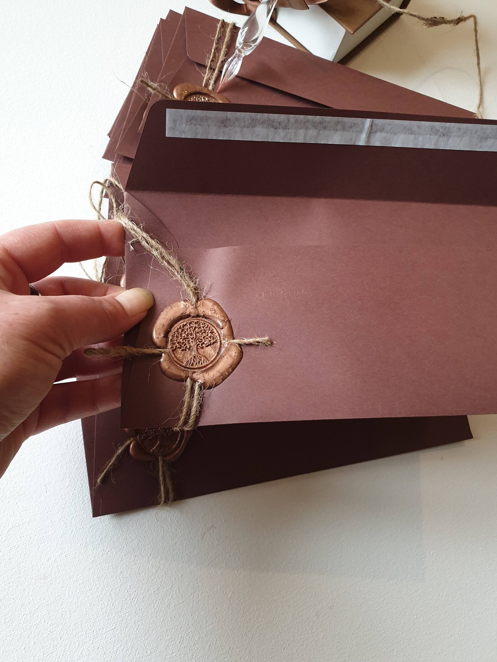 Wax Sealed Envelope SET OF 5 Elegant Envelopes Sealed With - Etsy