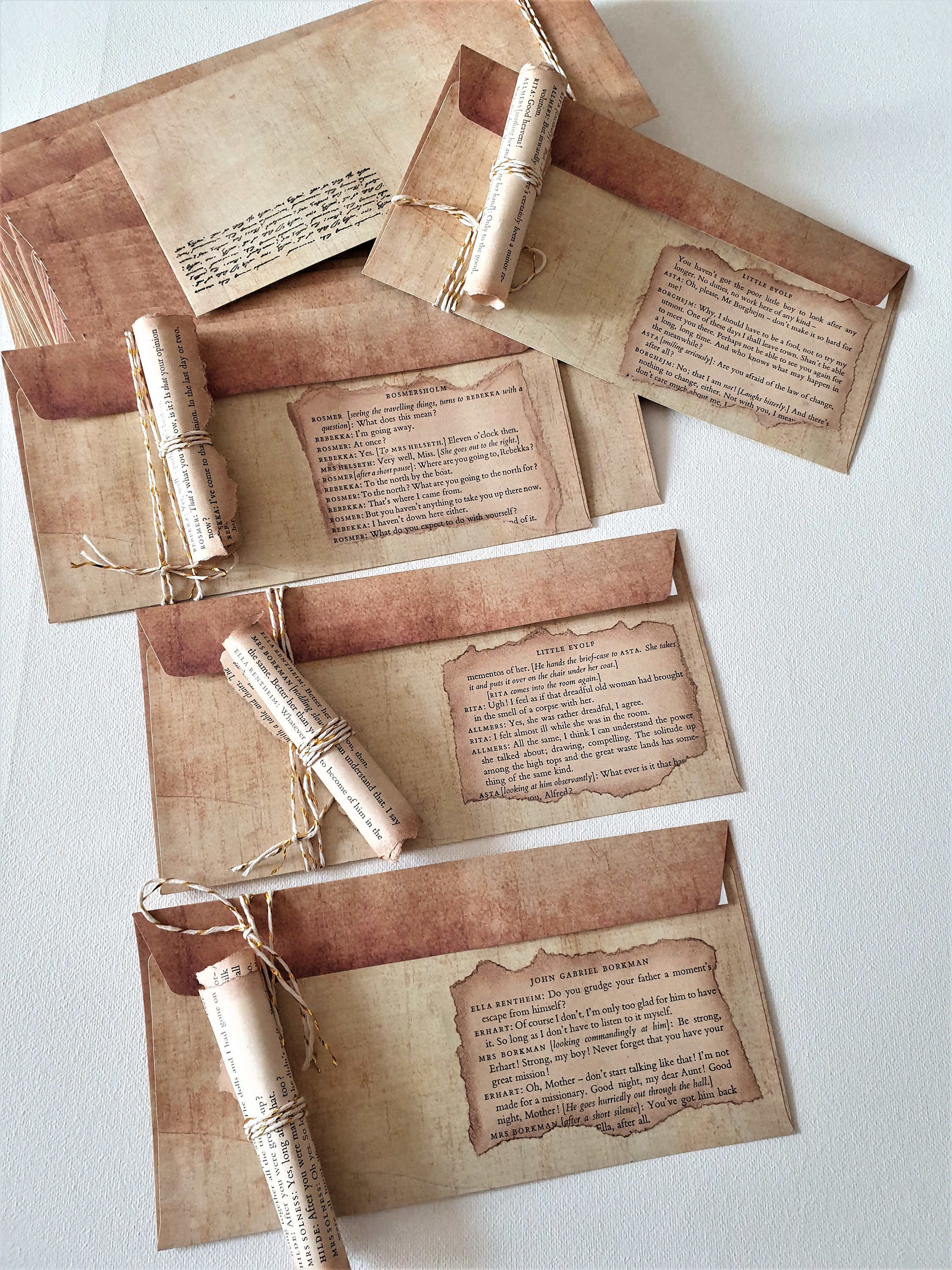 Vintage Envelopes SET OF 5 Elegant Envelopes Decorated With - Etsy