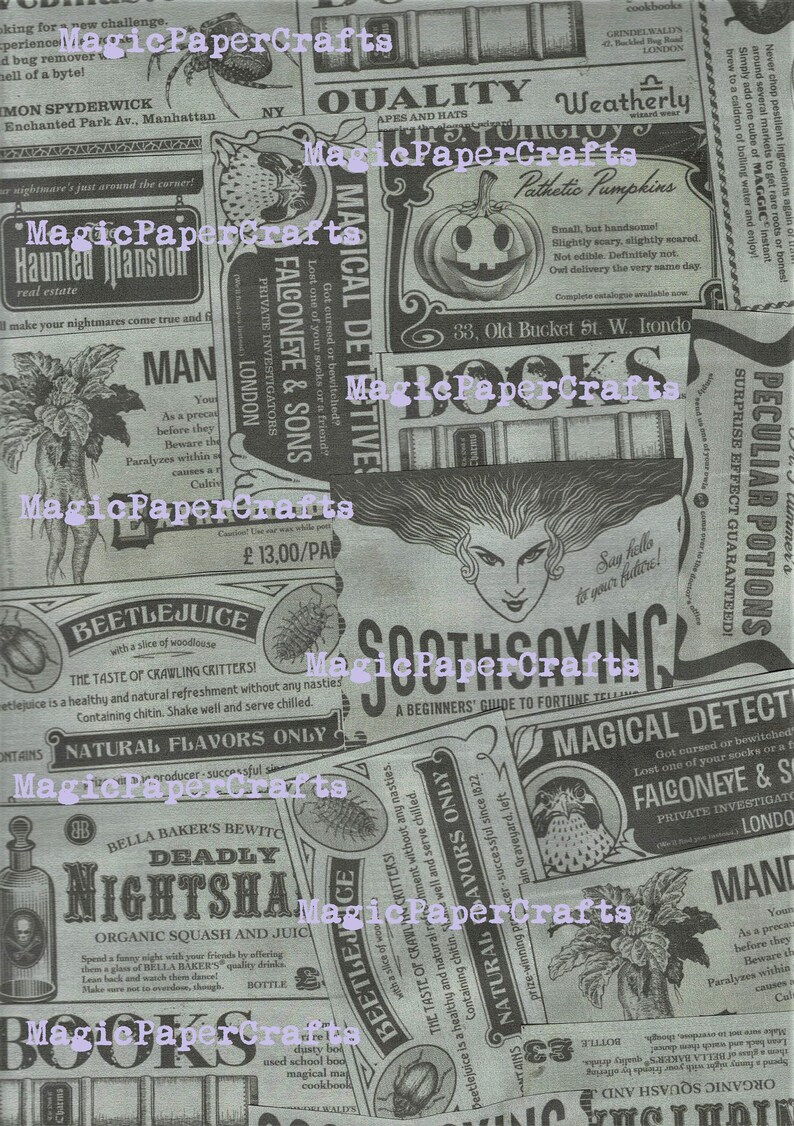 Dark Halloween Printable Sheet Digital Kit of 2 A4 Printable | Etsy