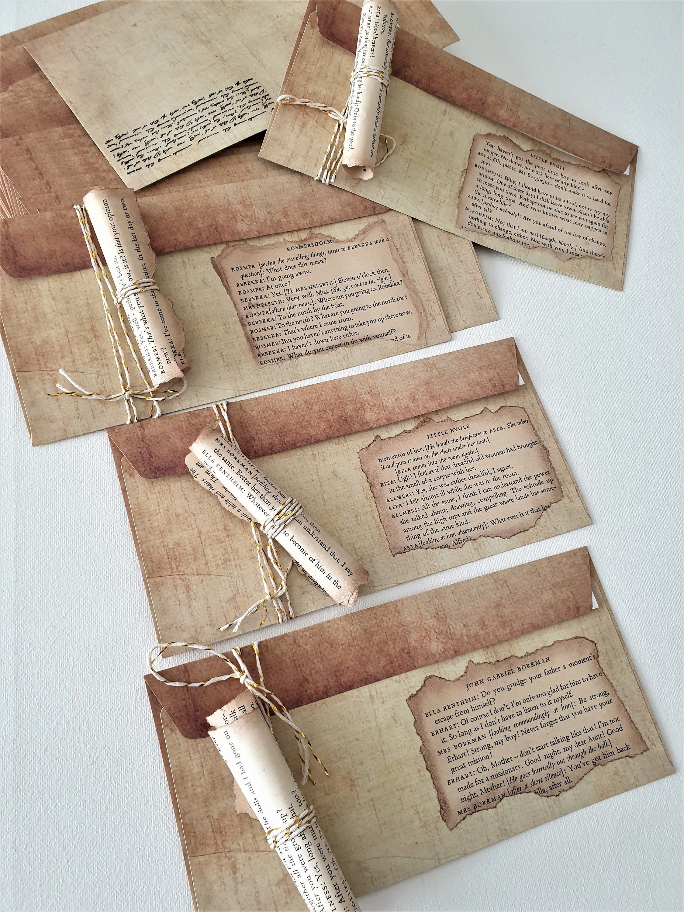 Vintage envelopes SET OF 5 elegant envelopes decorated with | Etsy