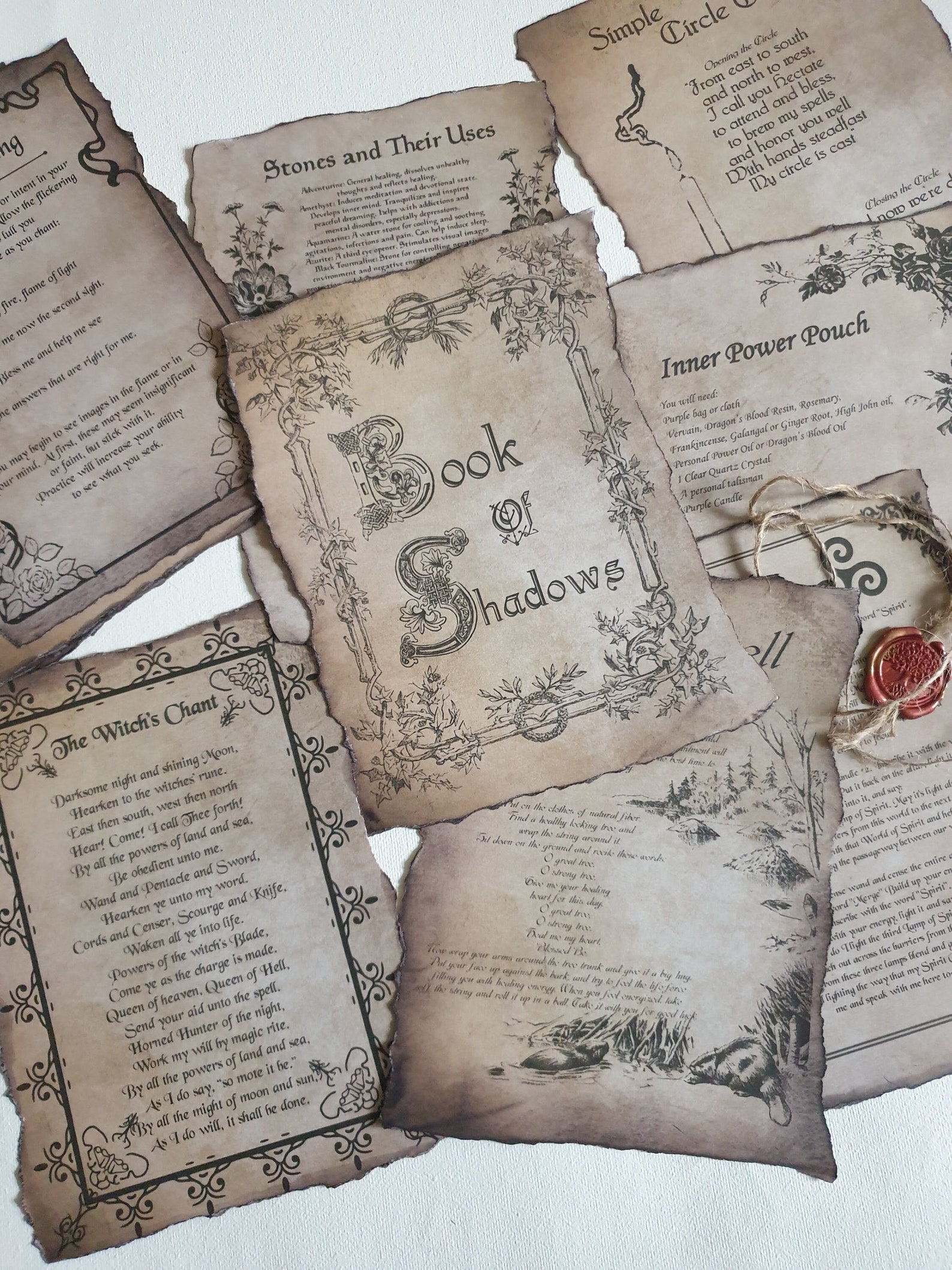 Book of Shadows Journaling Pages A5 Format, 20 Pages (8 Pages of ...