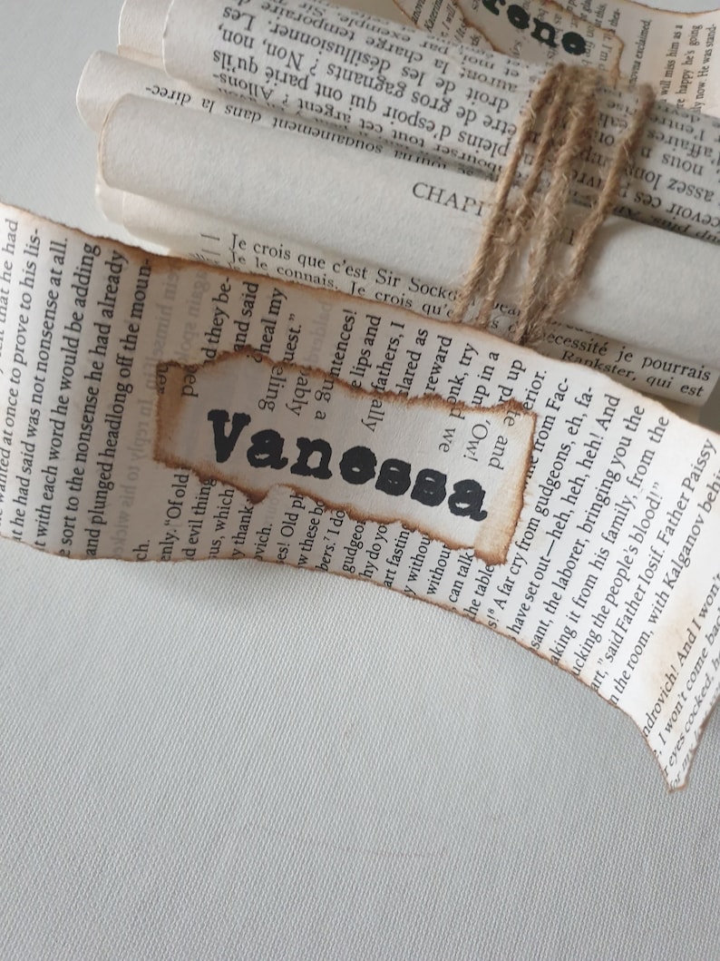 Book Theme Wedding Name Tags Book Theme Party Name Place - Etsy