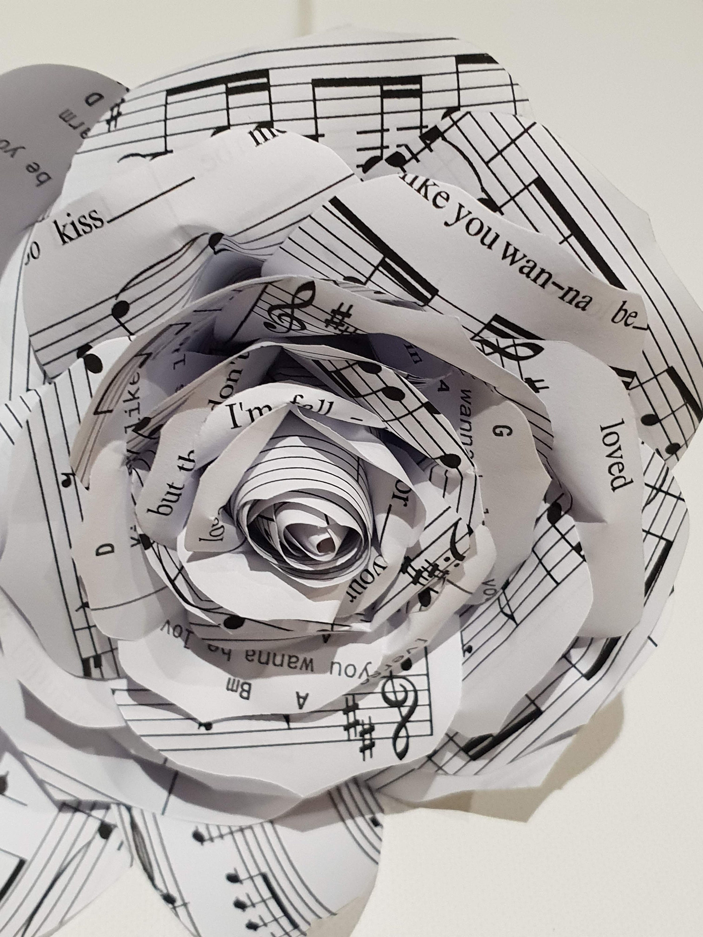 Music Sheets Flowers Custom Song/colour Custom Message | Etsy