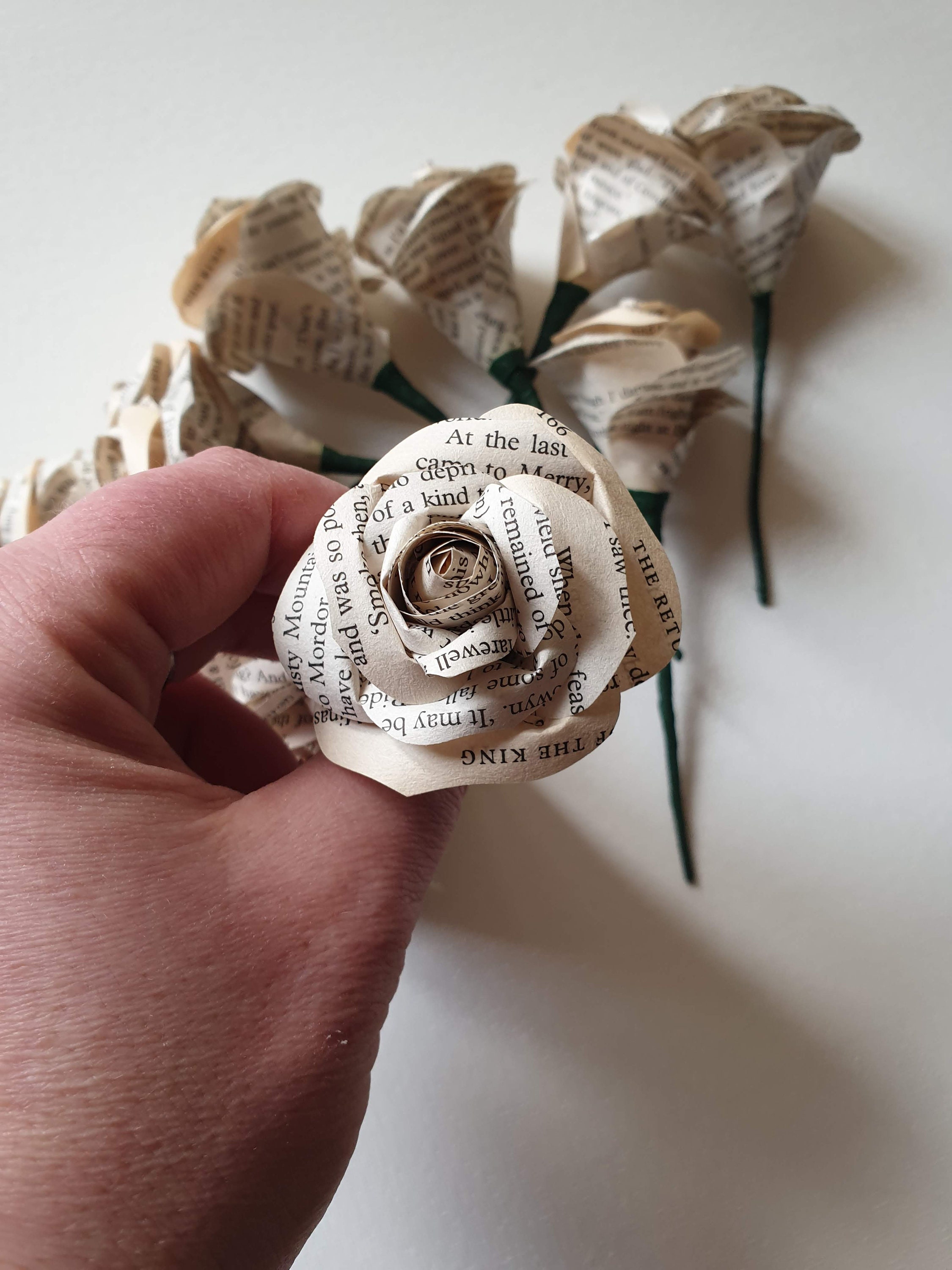 Book pages mini flowers SET of 10 FLOWERS book pages | Etsy