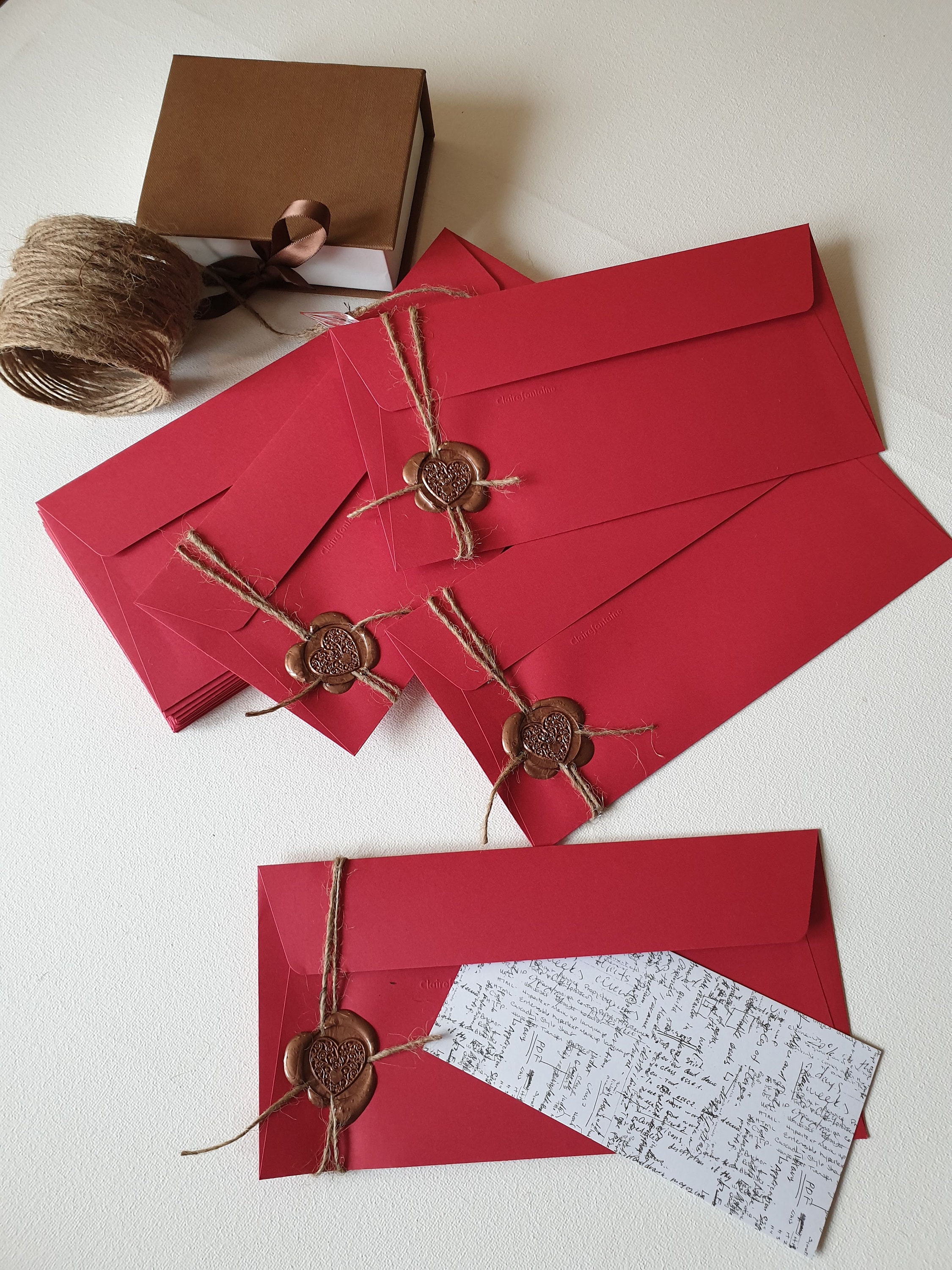 Wax Sealed Envelope SET OF 5 Elegant Envelopes Sealed With - Etsy