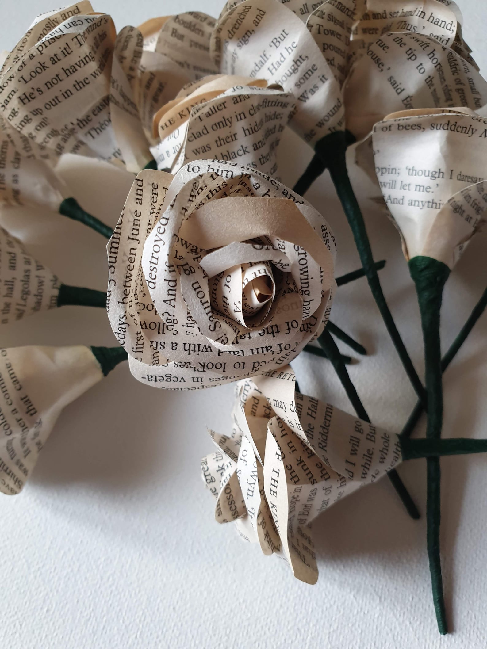 Book pages mini flowers SET of 10 FLOWERS book pages | Etsy