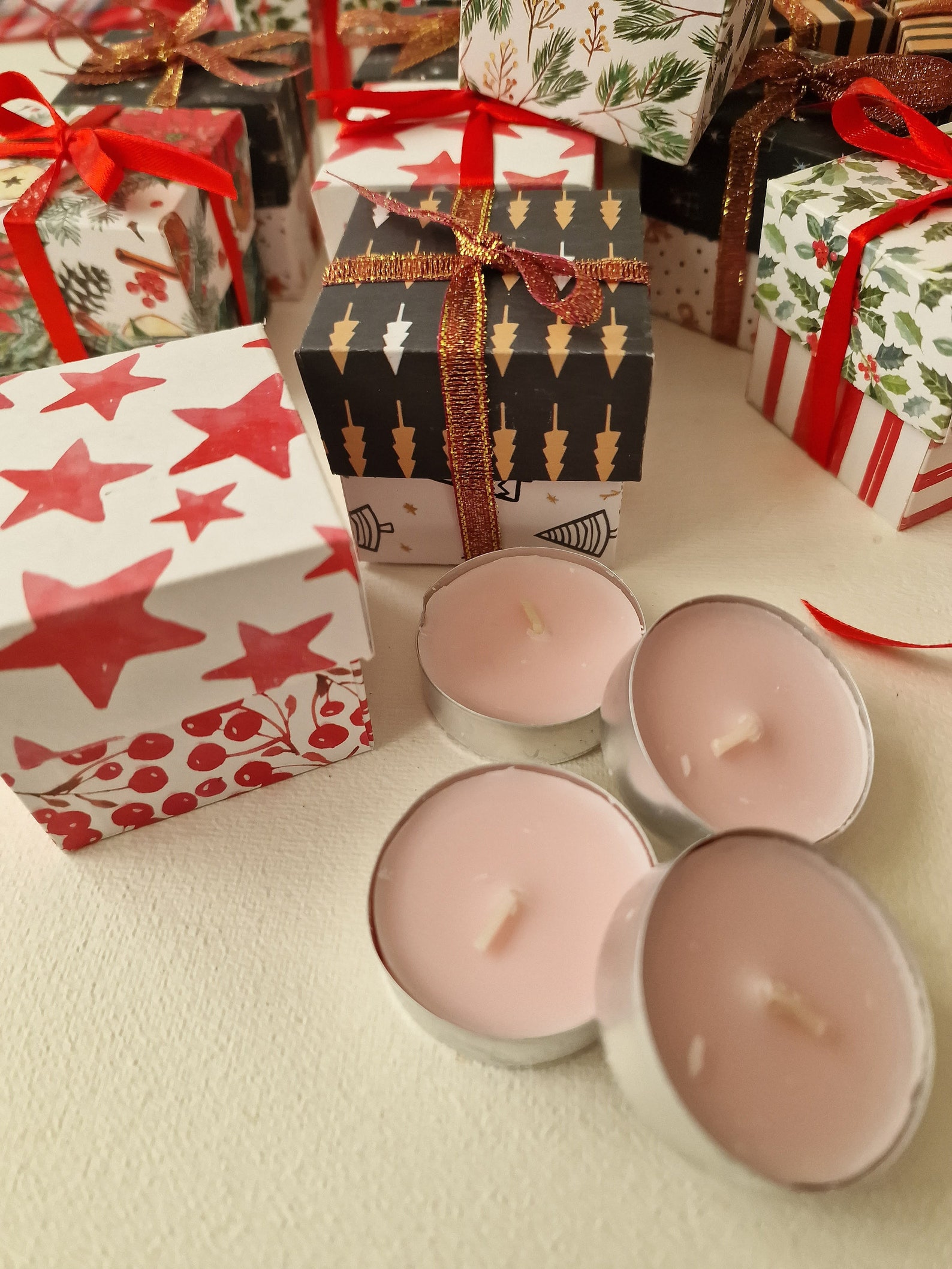 Christmas Boxes - Set of NINE Decorated Christmas Boxes, Light ...