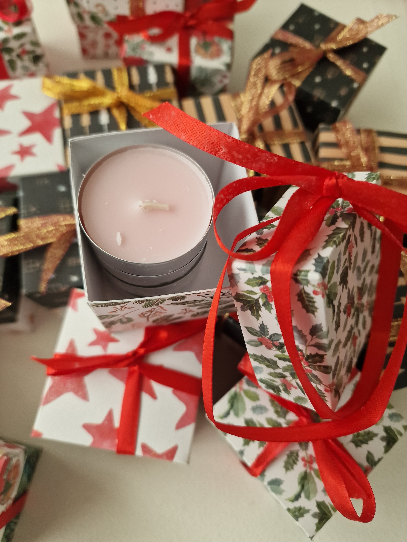 Christmas Boxes - Set of NINE Decorated Christmas Boxes, Light ...