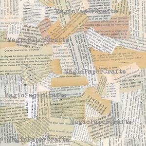 Book Pages Collages, Digital Kit of 4 A4 Printable, Vintage Book Pages ...