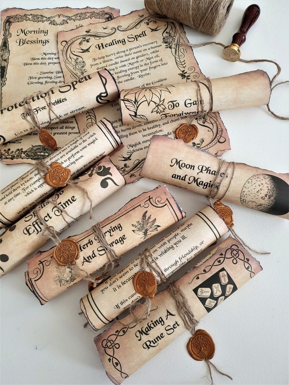 Book of Shadows Scrolls Sealed With a Tree of Life Wax Seal | Etsy