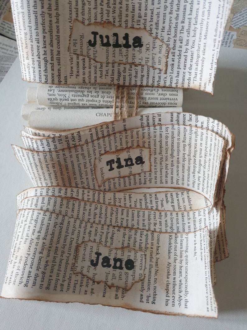 Book Theme Wedding Name Tags Book Theme Party Name Place - Etsy