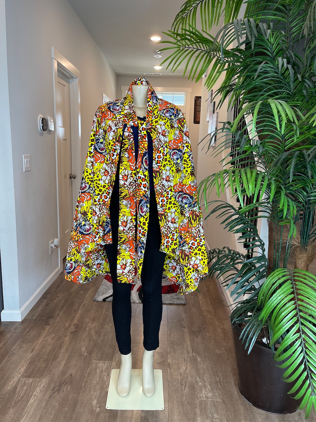 African Print Cape/ African Wax Shawl/ African Fabric Poncho/african ...