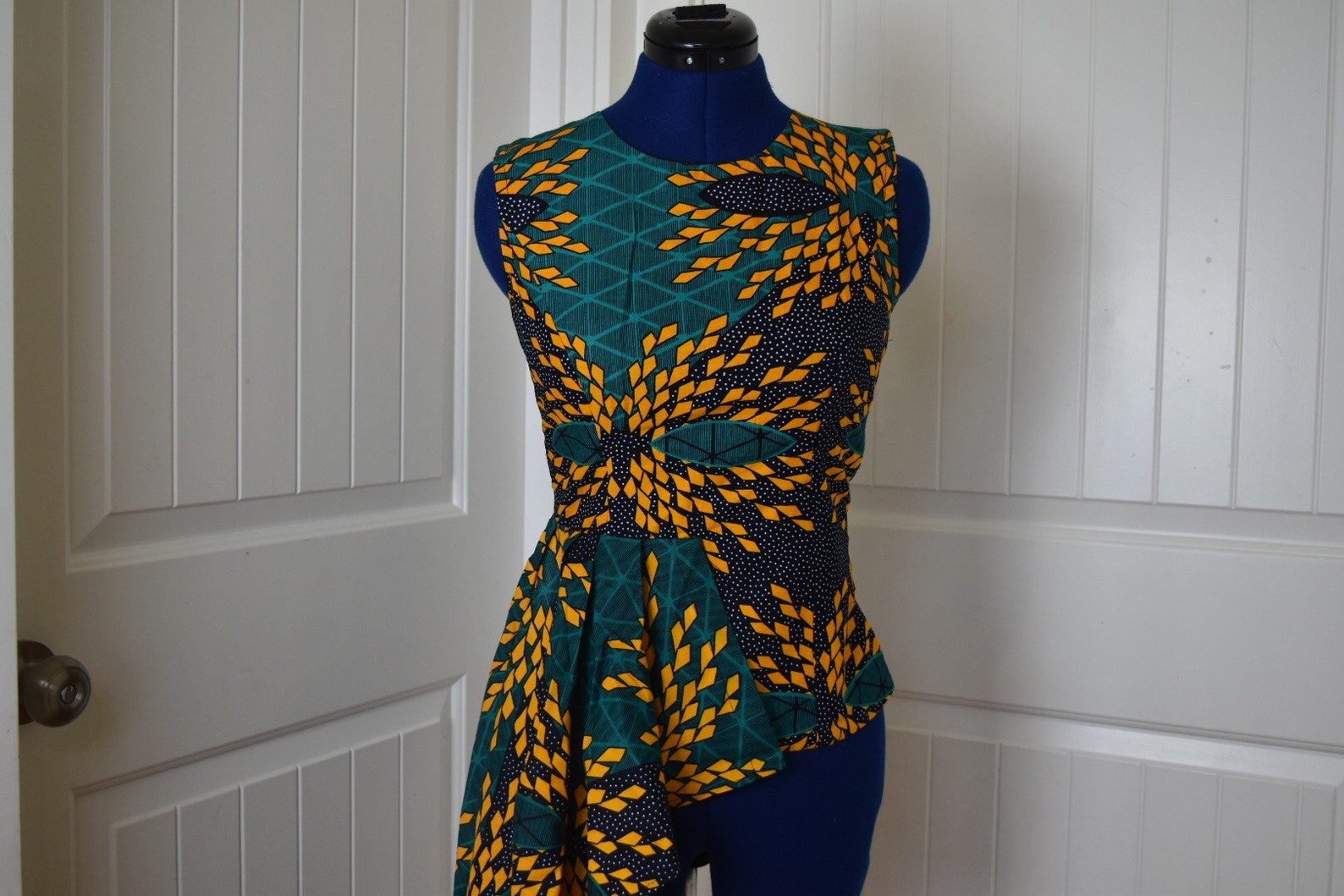 African Clothing for Women/ African High Low Crop Top/ African Cape Top ...