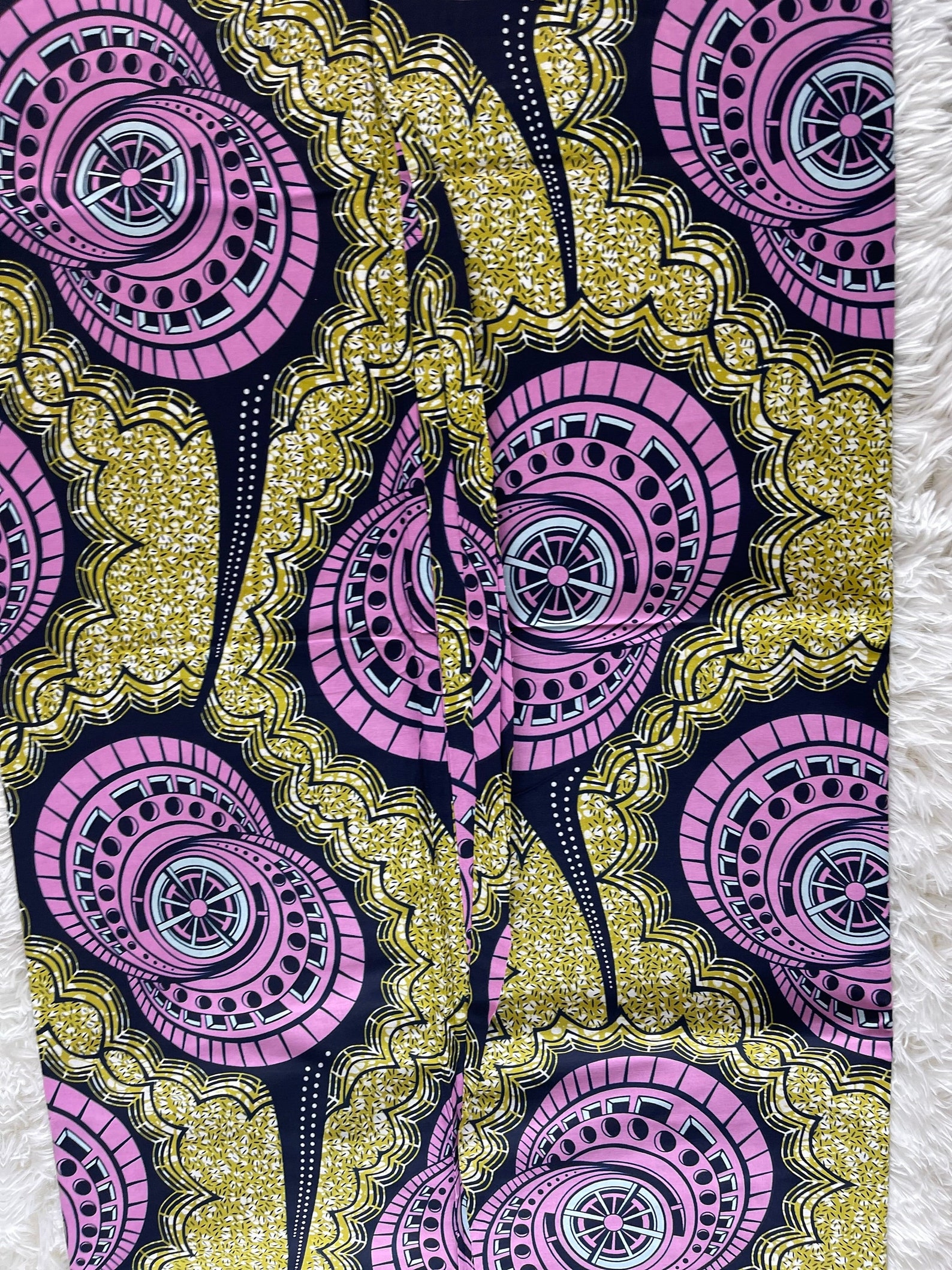 Brown & Pink Ankara Fabric: African Wax Print Cotton - Etsy