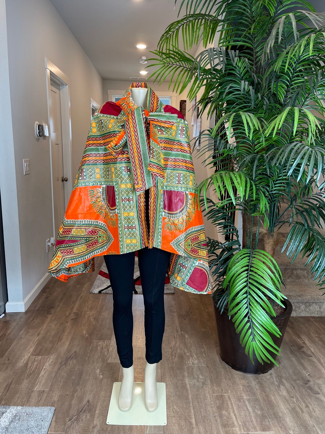 African Print Cape/ African Wax Shawl/ African Fabric Poncho/african ...