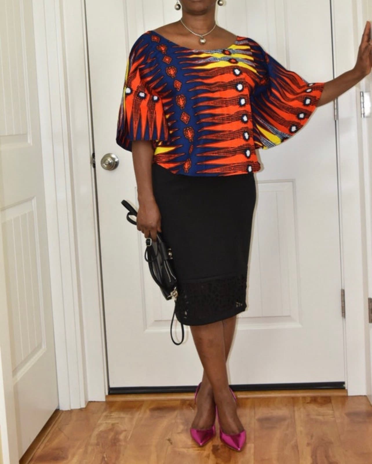 African Clothing for Women/ African High Low Crop Top/ African Cape Top ...