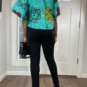African Clothing for Women/ African High Low Crop Top/ African Cape Top ...