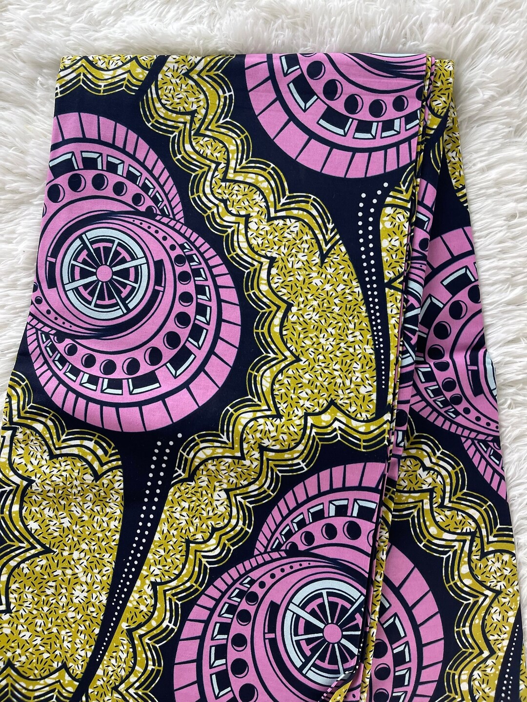 Brown & Pink Ankara Fabric: African Wax Print Cotton - Etsy