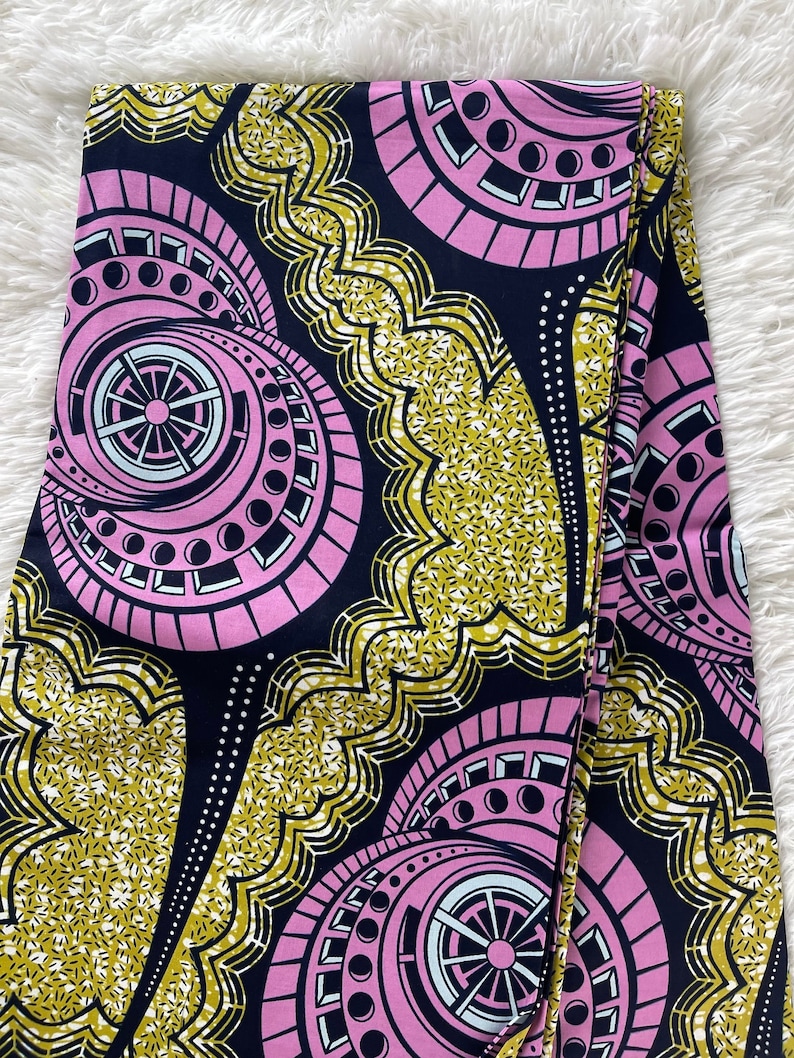 Brown & Pink Ankara Fabric: African Wax Print Cotton - Etsy