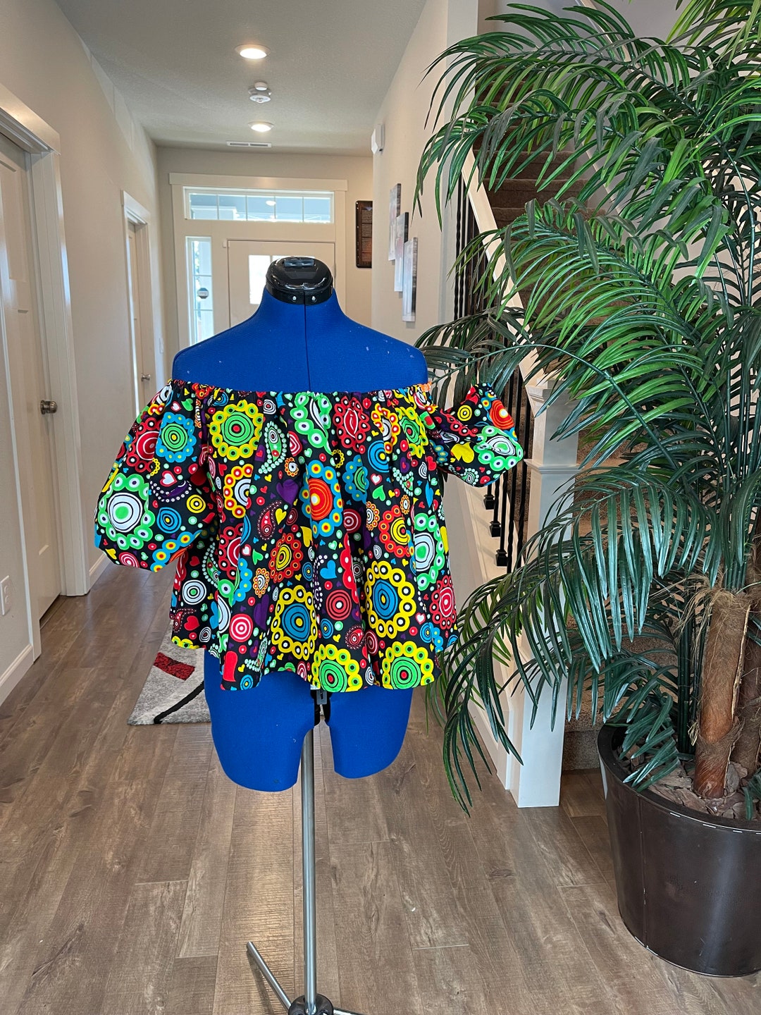 African Blouse/full Flare Blouse With Puffed Sleeves/african Clothing ...