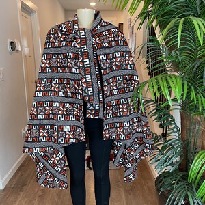 African Print Cape/ African Wax Shawl/ African Fabric Poncho/african ...