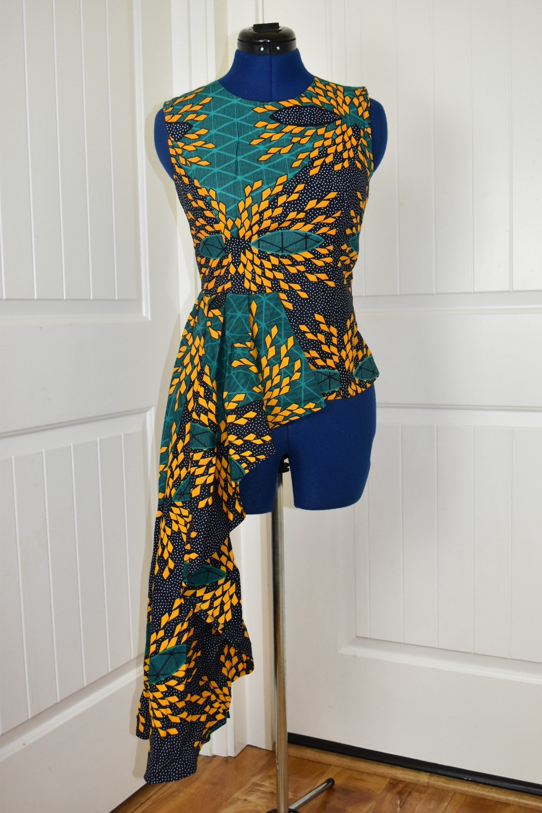 African Clothing for Women/ African High Low Crop Top/ African Cape Top ...
