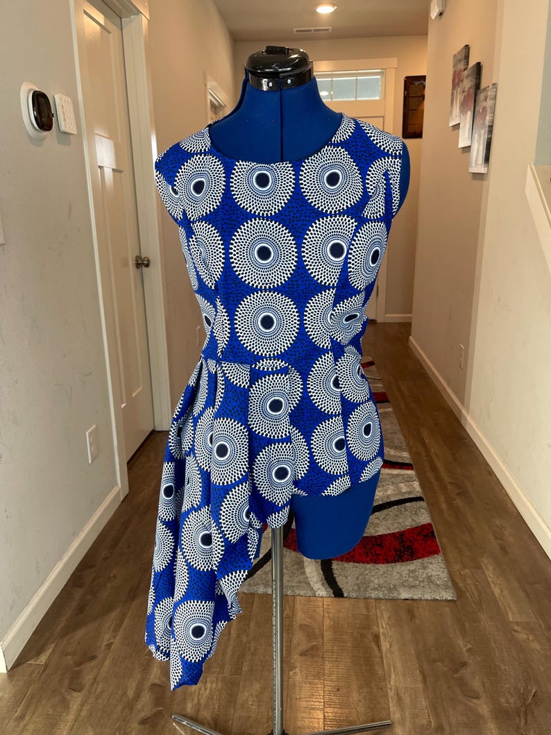 African Clothing for Women/ African High Low Crop Top/ African Cape Top ...