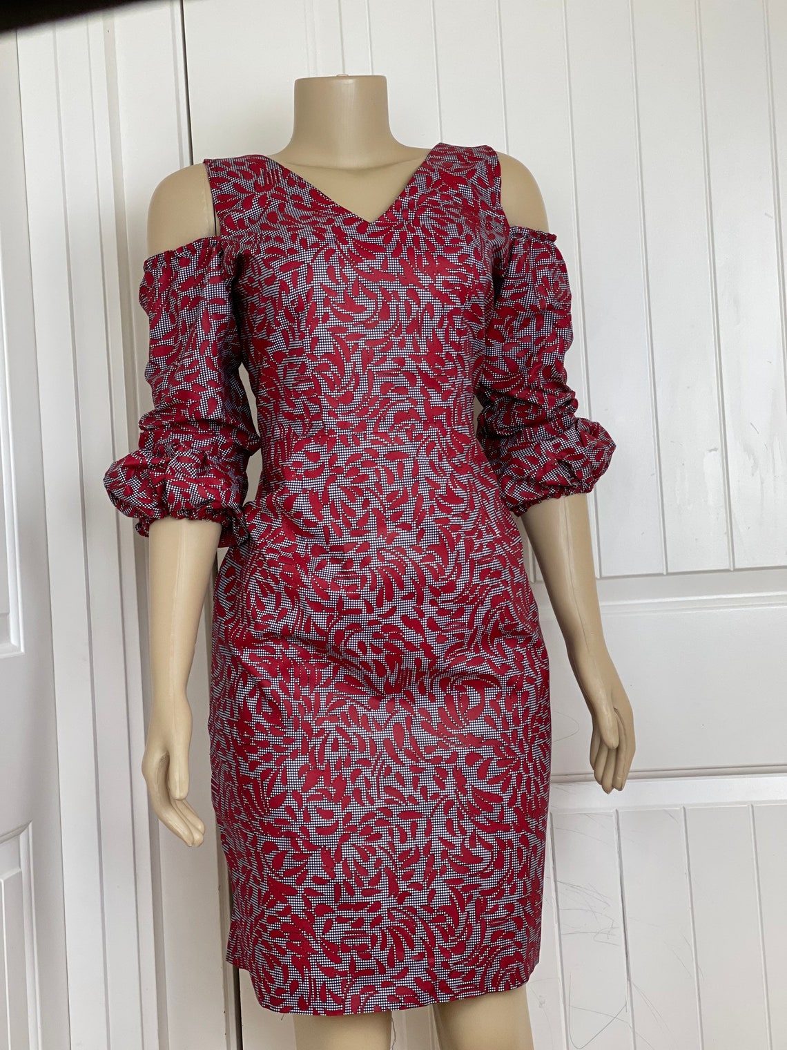 African Women Clothing With Cold Shoulder Ballon Sleeves/ - Etsy