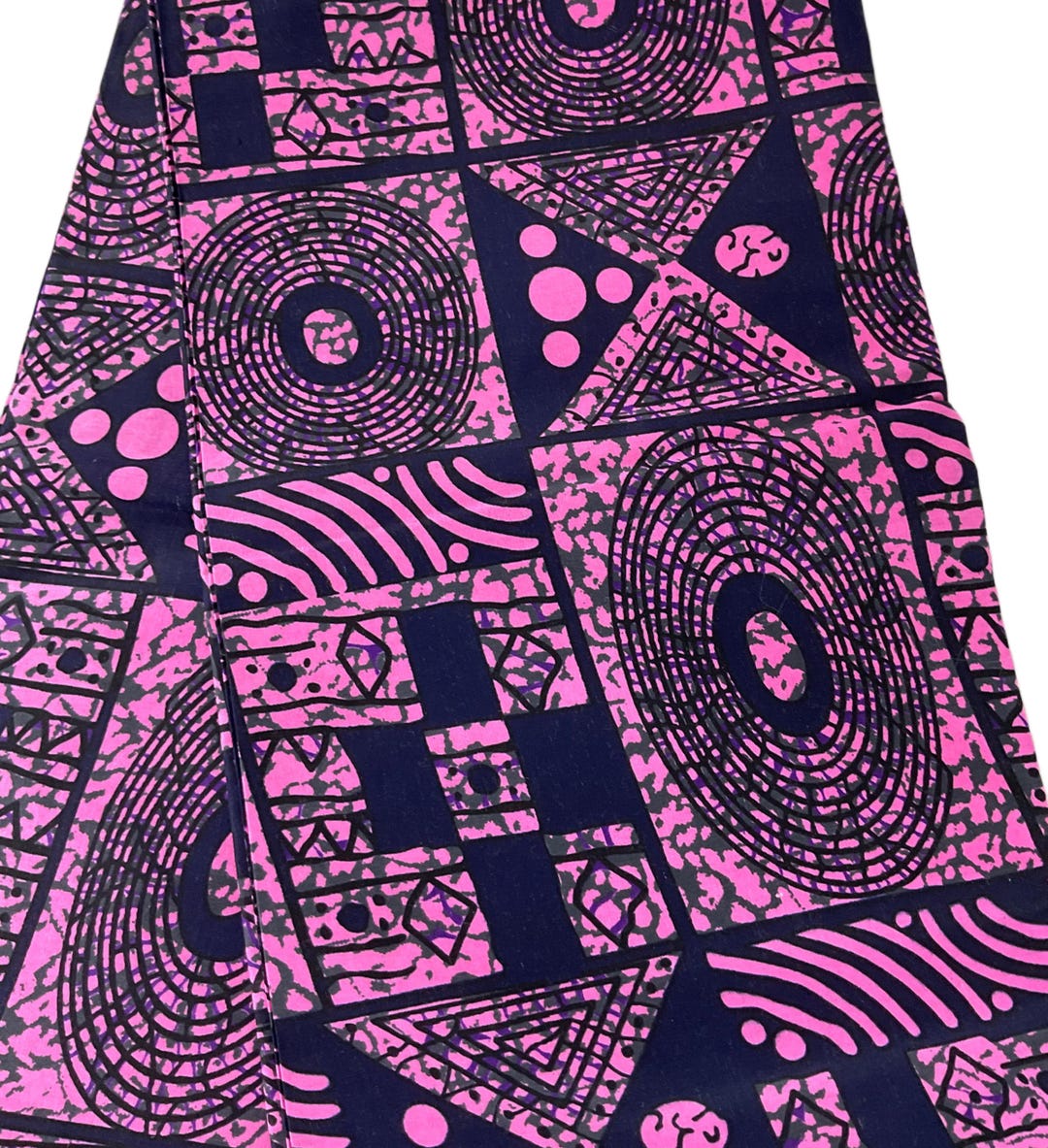 Pink and Blue African Fabric/ankara 6 Yards/cotton/headwrap/tribal Wax ...