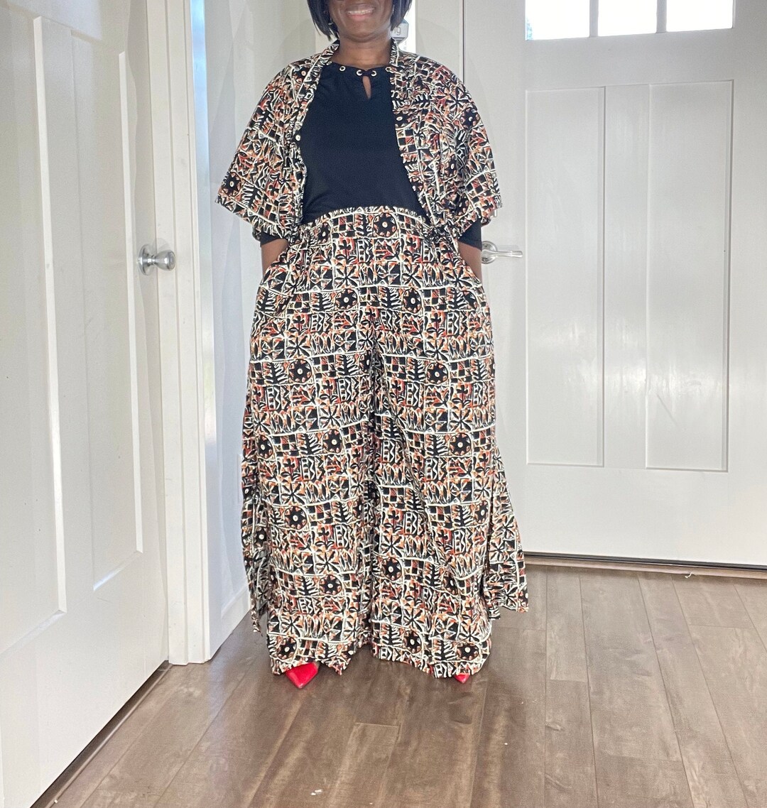 African Kimono Duster Print/african Print Duster Robe Set/african ...