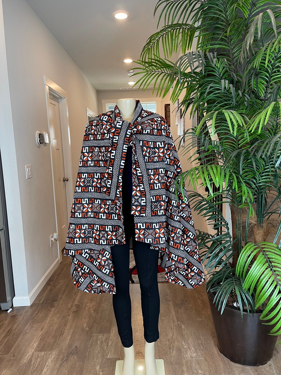 African Print Cape/ African Wax Shawl/ African Fabric Poncho/african ...