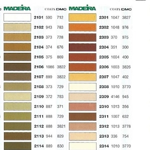 Madeira Mouline Hand Embroidery Threads Codes 2101-2314 Embroidery ...