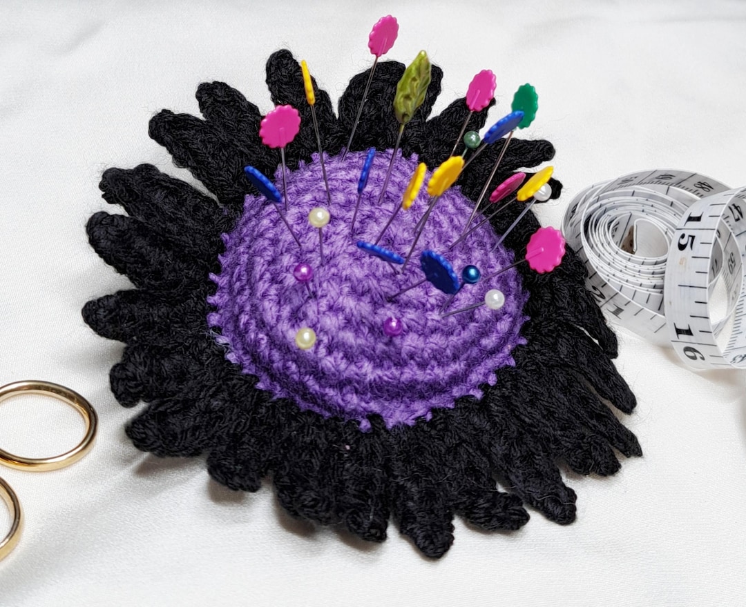 Gothic Daisy Pincushion Hand Crocheted by Blind Fibre Artist. Daisy ...
