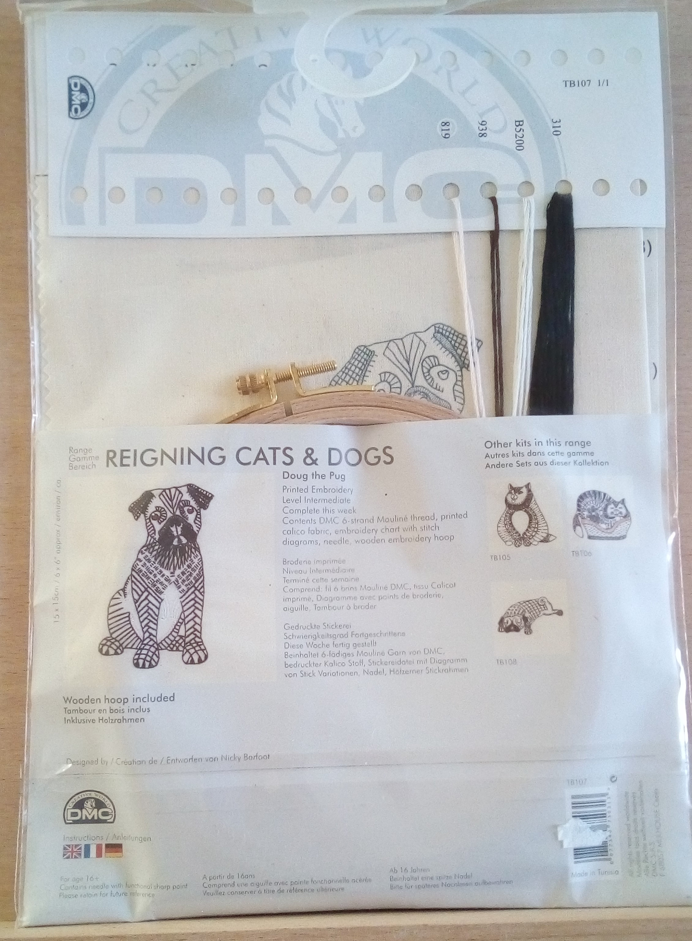 DMC Reigning Cats and Dogs Kits Doug Dozing and Doug the Pug - Etsy