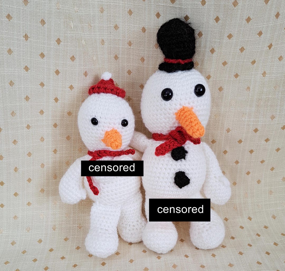 Saucy Snow Couple. Hand Made by Blind Fibre Artist. Hand Crocheted ...