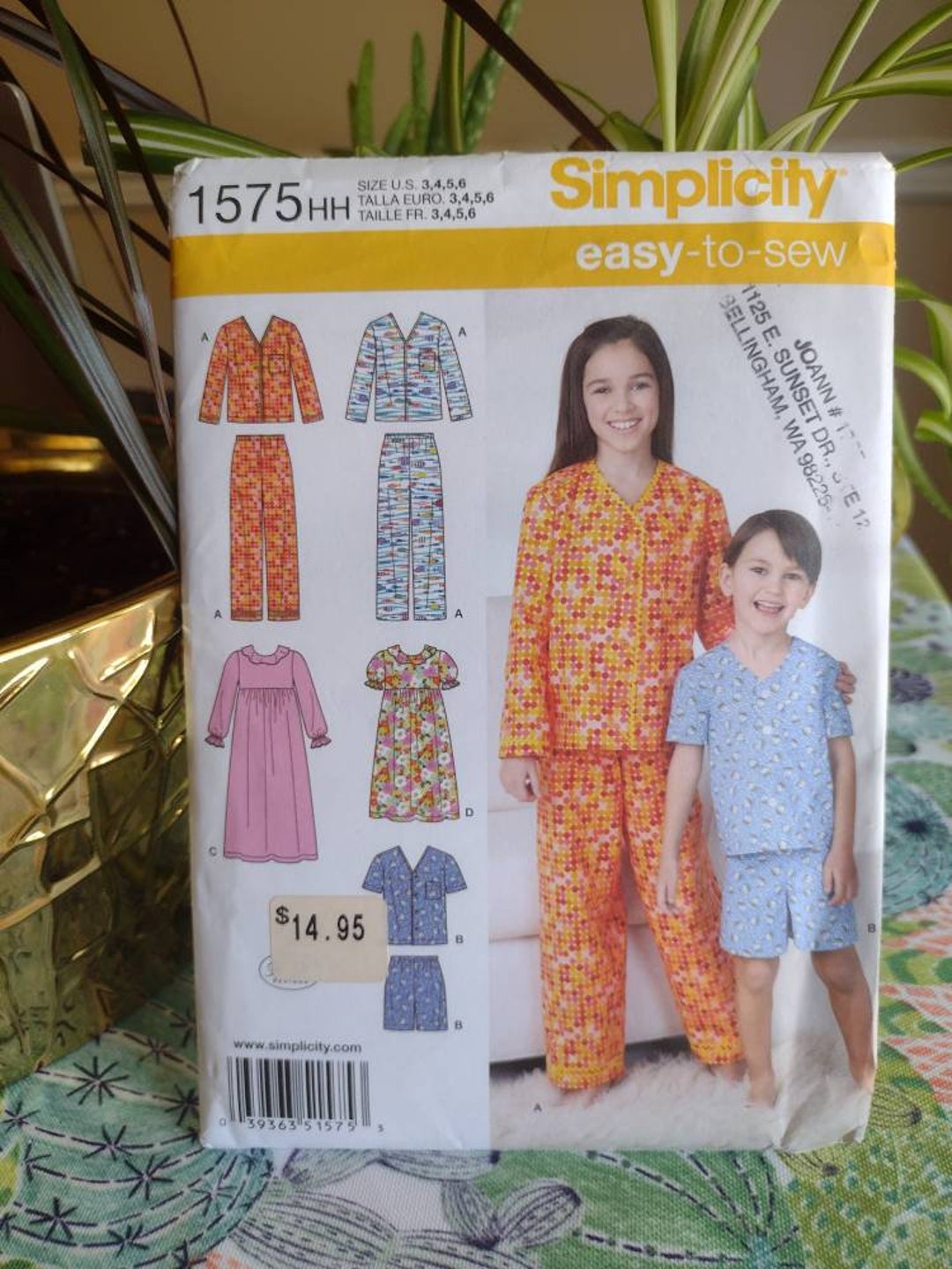 Simplicity 1575 Pattern Child's and Girls and Boy's Lounge Wear ...