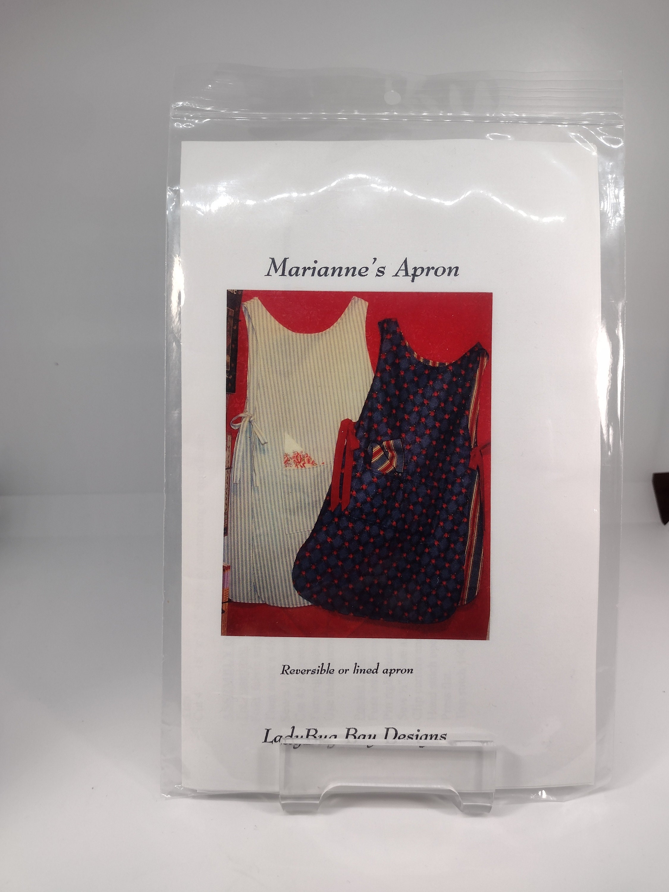 Lady Bug Bay Designs Pattern Marianne's Apron UNCUT Reversible or Lined ...