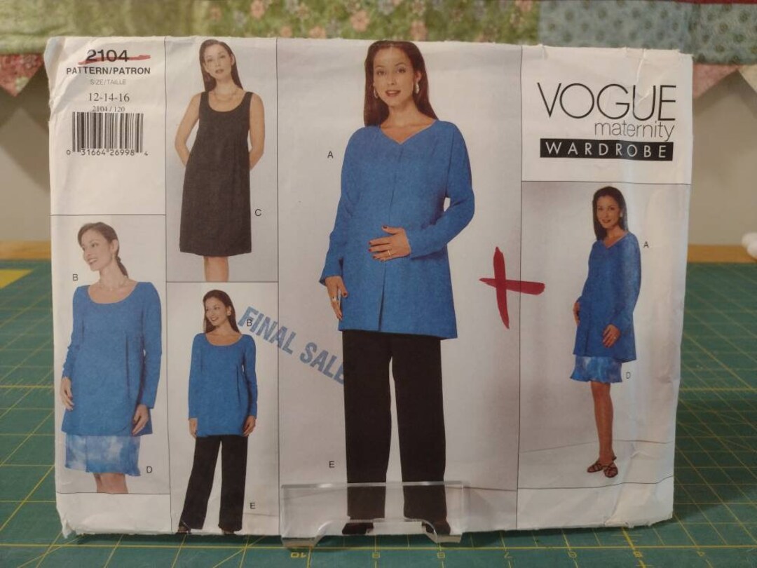Vogue 2104 Pattern Maternity Wardrobe Misses 12-14-16 Average ...